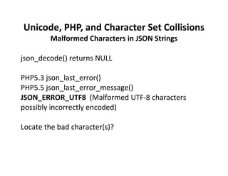Unicode, PHP, and Character Set Collisions | PPT