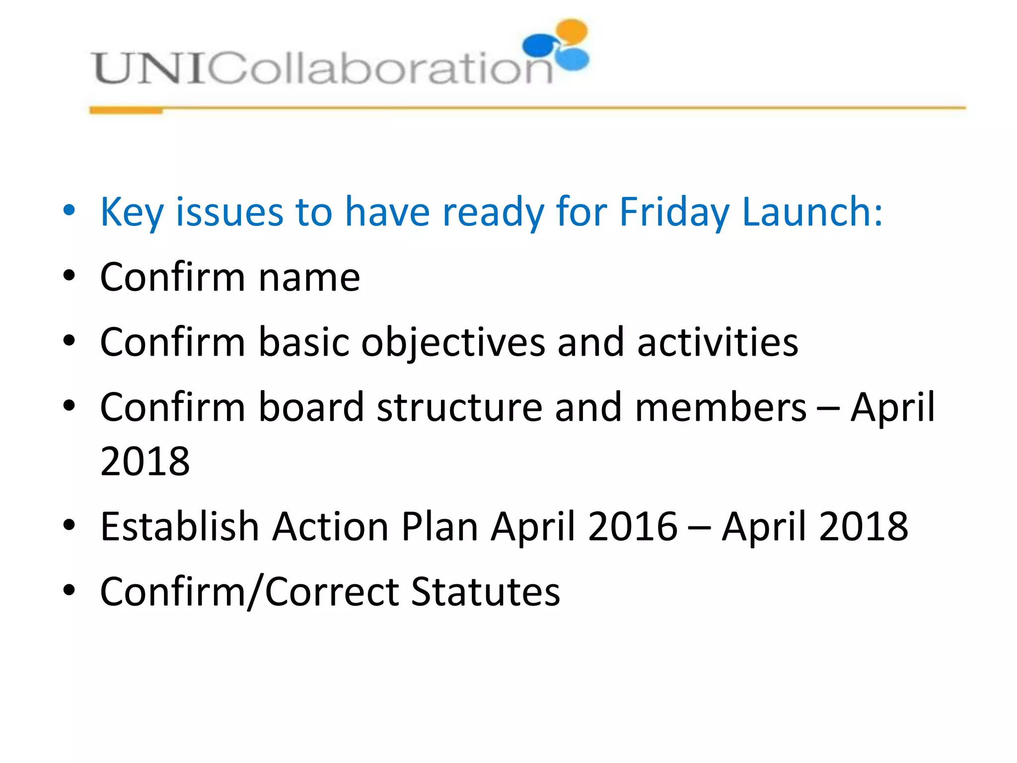 Unicollaboration Organisation Launch | PPTX