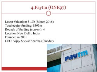 Unicorn companies of india | PPTX