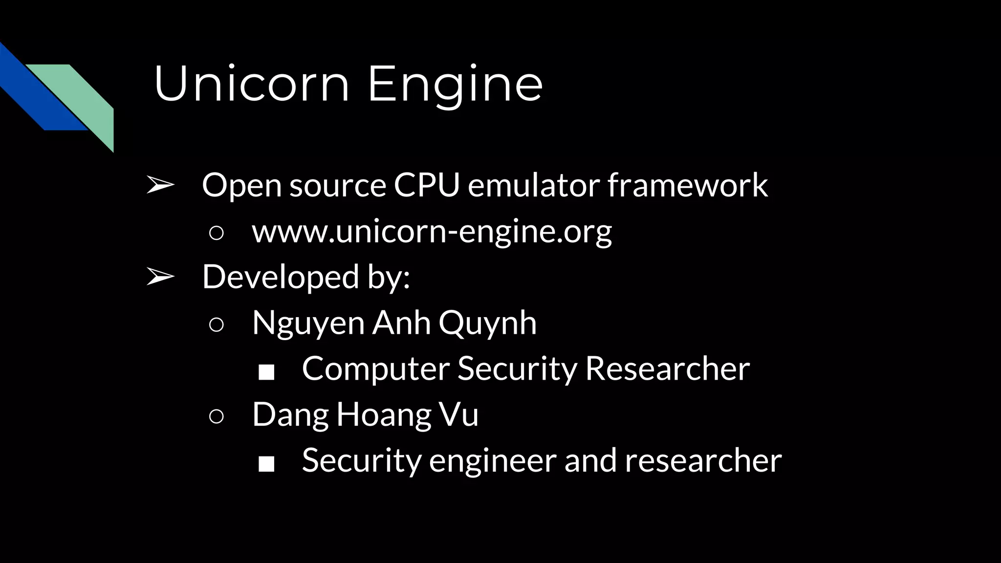 Unicorn: The Ultimate CPU Emulator by Akshay Ajayan | PDF
