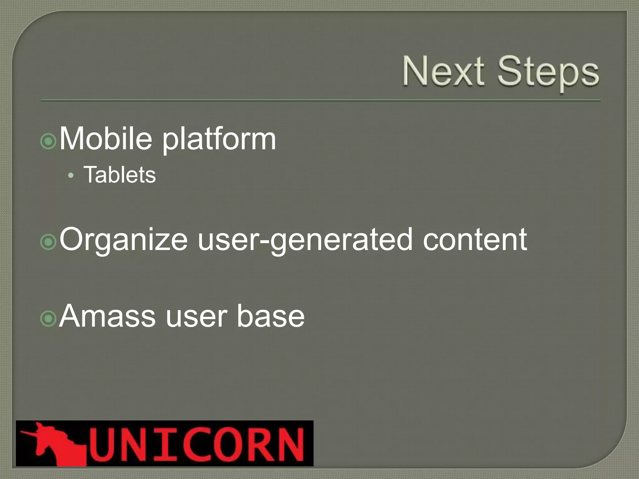 Unicorn initial project presentation | PPT
