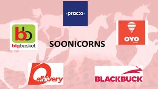 Unicorns in India From 2016 - 2018 | PPTX