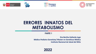 Errores Innatos del Metabolismo | PDF