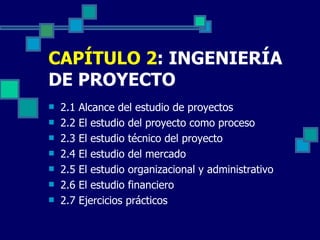Contenidos asignatura Preparación y Evaluación de Proyectos | PPT