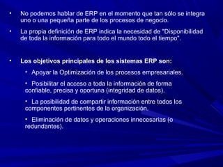 Sistema de planificacion recursos empresariales (erp) | PPT