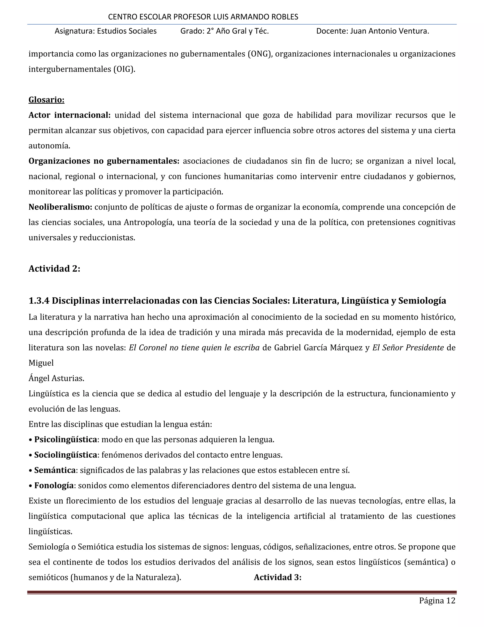Unidad 1 conozcamos las ciencias sociales temas 1 - 3 | PDF