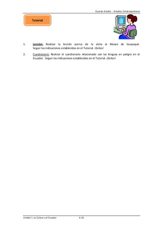 Unidad 1 cultura y el ecuador | PDF