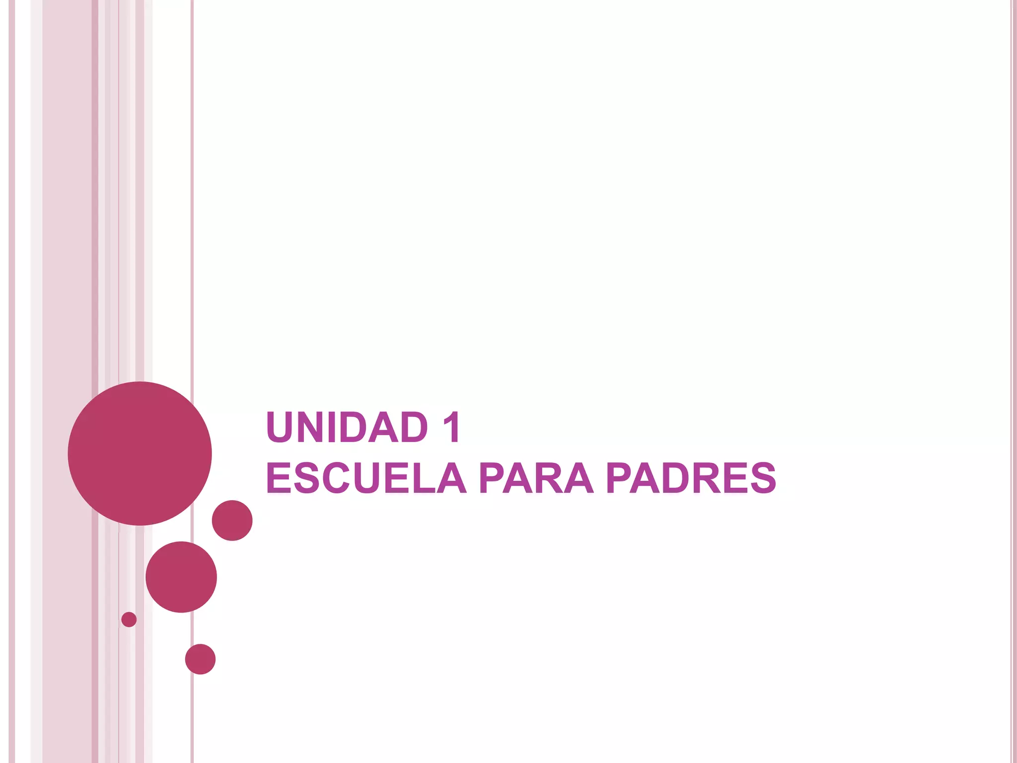 Unidad 1 Escuela para Padres Preescolar Diapositivas | PPTX