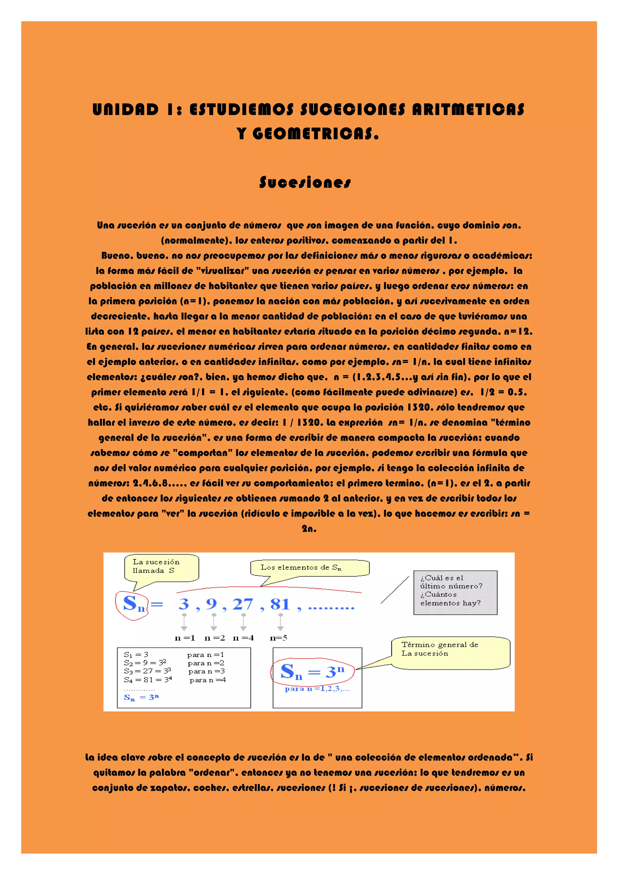 Unidad 1 estudiemos sucesiones aritmeticas y geometrica | PDF