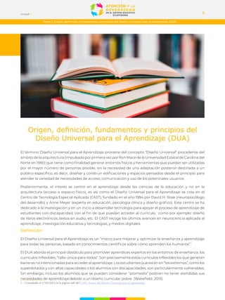 Unidad 1 Origen, definición, fundamentos y principios del DUA y su ...