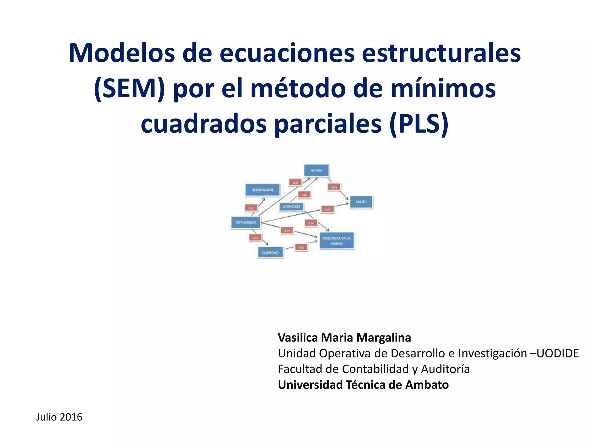 Unidad 2. modelos de ecuaciones estructurales por el método de mínimos ...