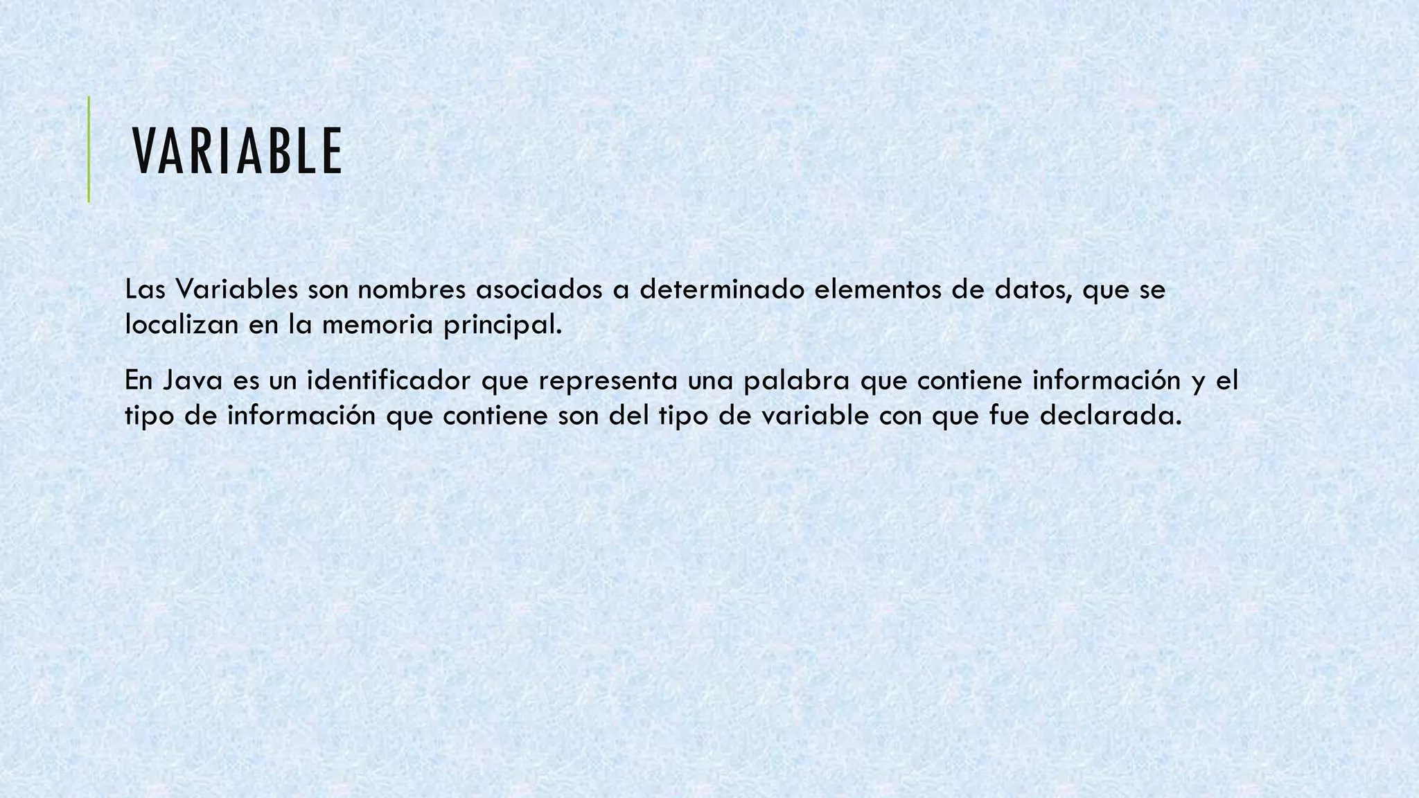 Tipos de Variables en Java | PPTX