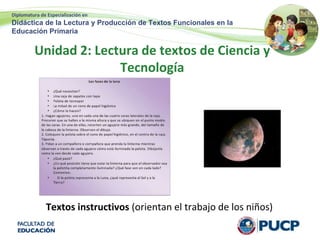 Lectura de textos de Ciencia y Tecnología | PPTX