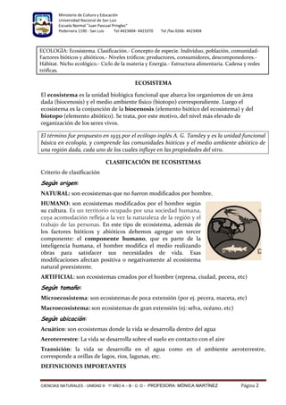 Unidad 2 ecosistemas | PDF