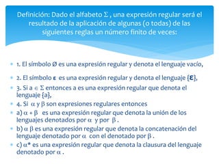 Unidad 2 expresiones regulares | PPTX