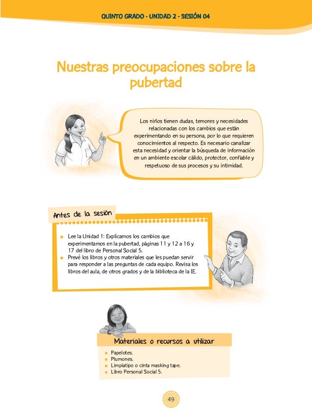 Unidad 2 sesiones Quinto Grado Unidad 2 sesiones Quinto Grado
