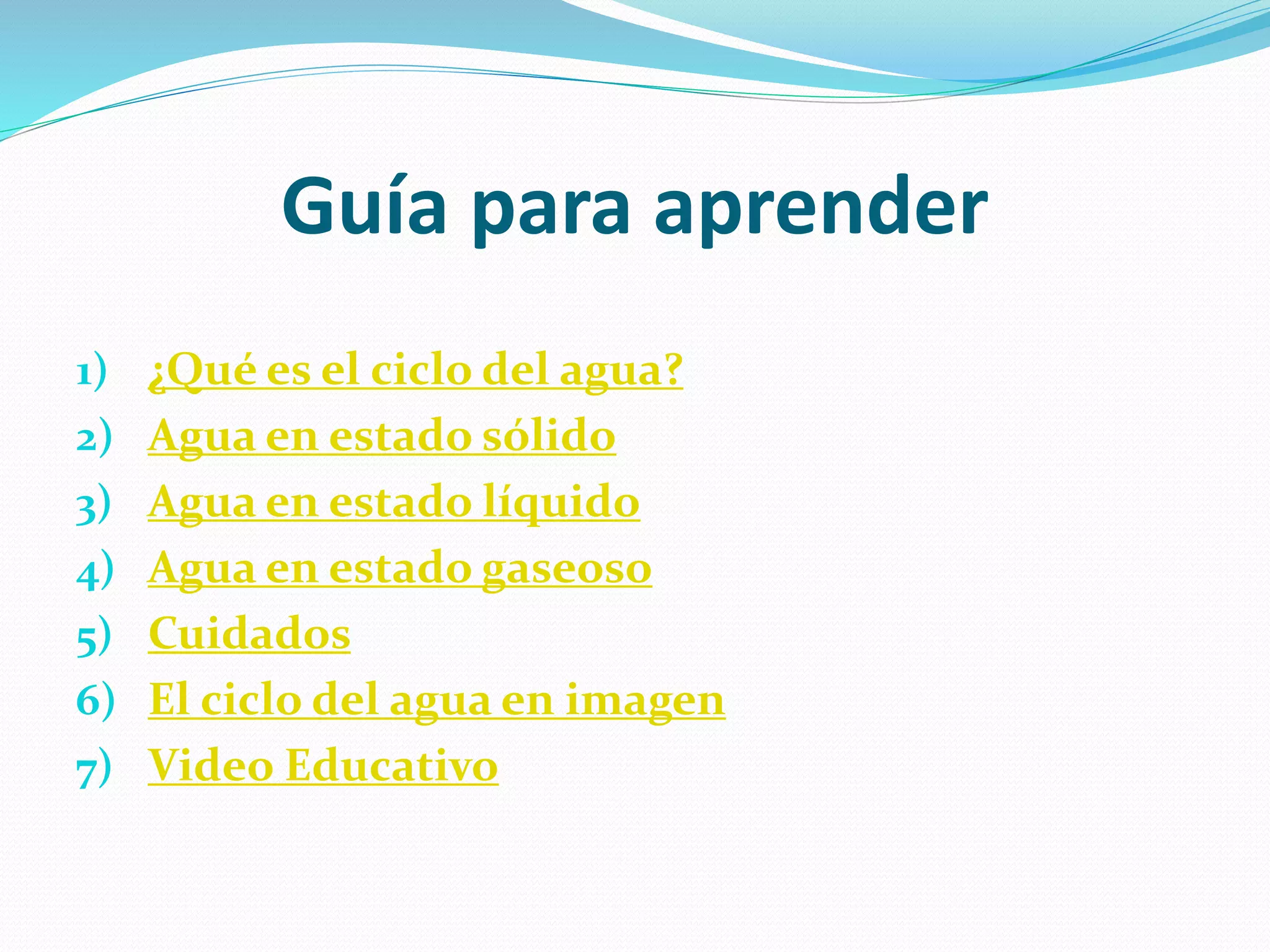 El ciclo del agua | PPTX