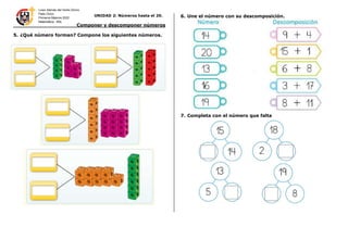 números hasta el 20, lectura escritura y conteo | DOC
