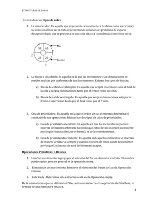 Unidad 3 estructuras lineales estaticas y dinamicas | DOC