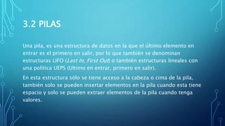 Unidad 3 estructura lineales | PPTX