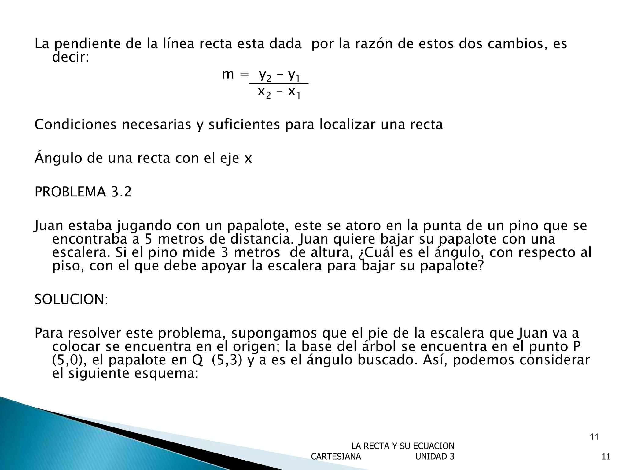 Unidad 3 La Recta Y Su Ecuacion Cartesiana | PPT