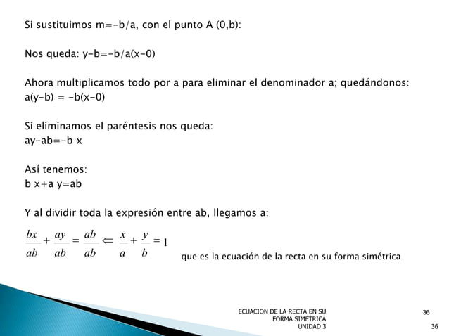 Unidad 3 La Recta Y Su Ecuacion Cartesiana | PPT