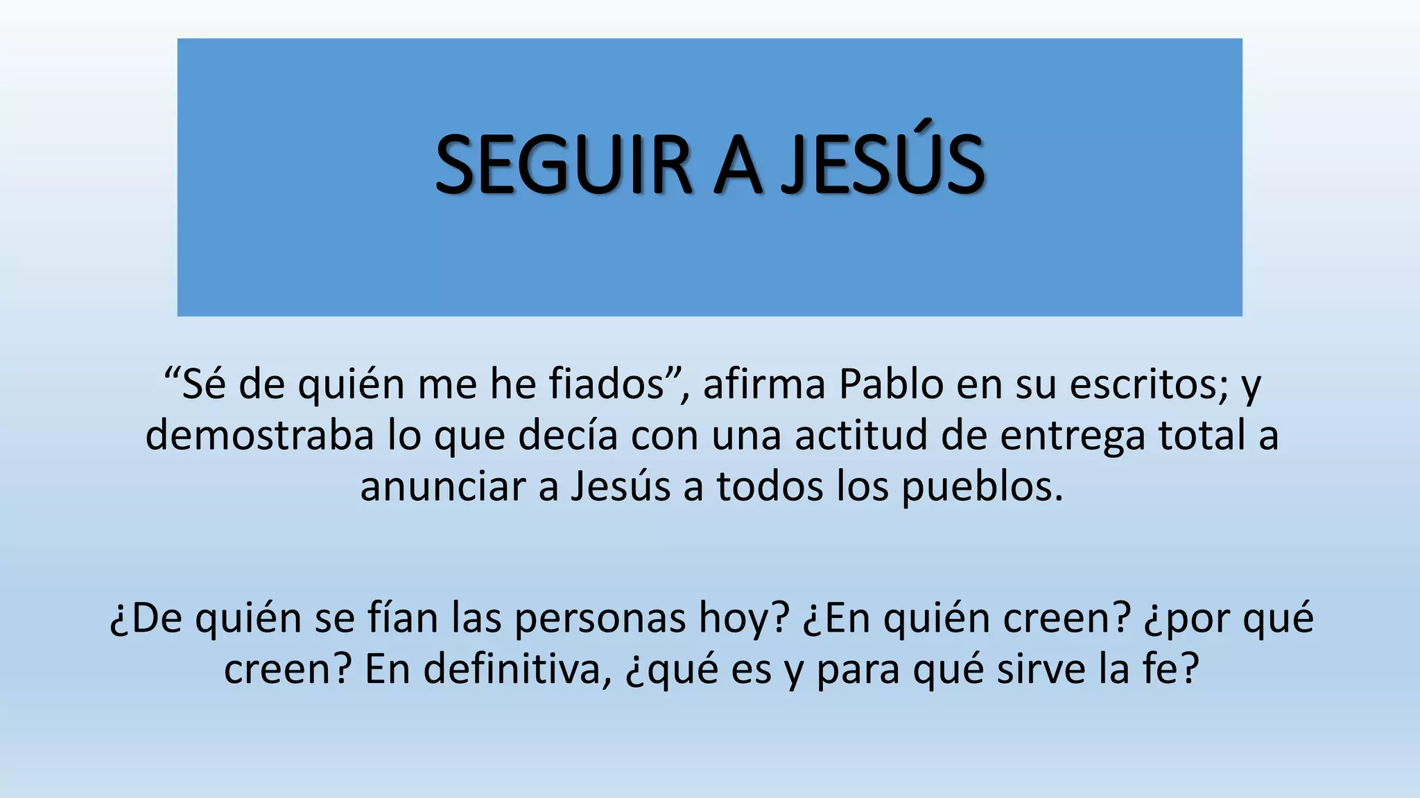 Unidad 3 seguir a jesus | PPT