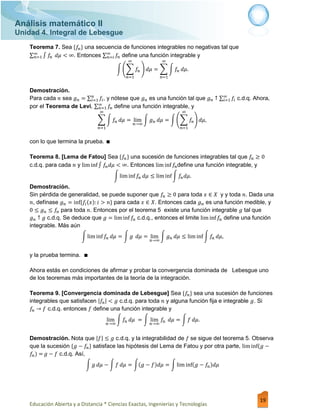 Unidad 4. integral de lebesgue | PDF