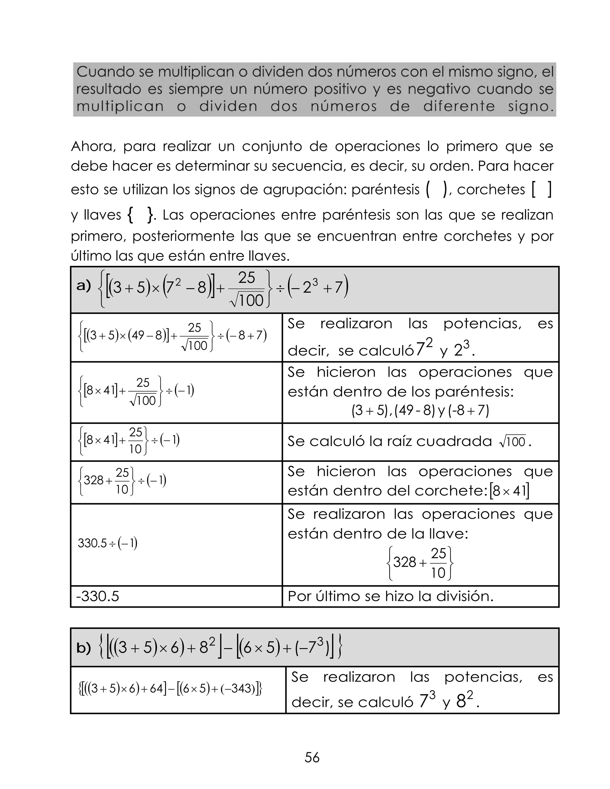 Unidad 4 t4 operaciones de numeros con signo | PDF