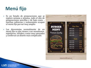 Unidad 4. El menú | PPTX