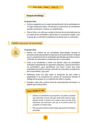 Unidad 4 sesiones Tercer Grado 2015 | PDF