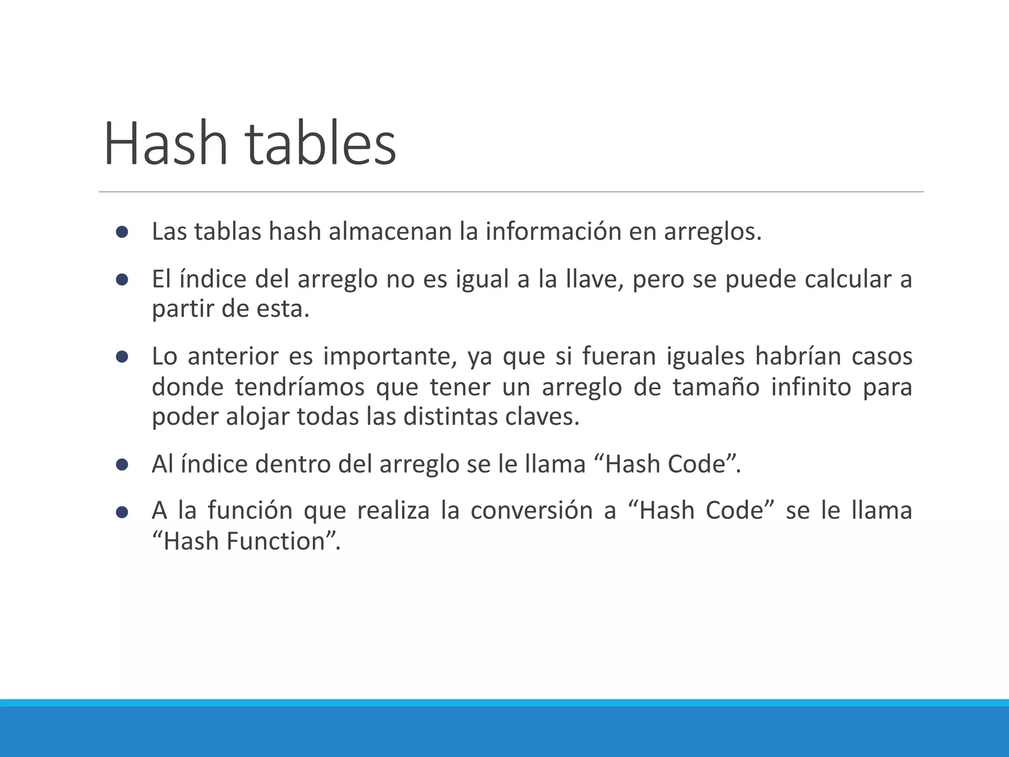 Otras estructuras de datos (heap, tablas hash y diccionarios) | PPT