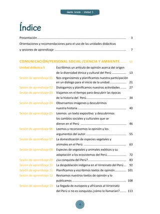 Unidad 5 sesiones Quinto Grado 2015 | PDF