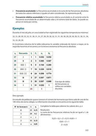 Unidad 6 estadística 2011 TABLA DE FRECUENCIA | PDF