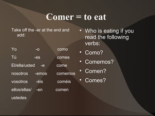 Unidad 6 ~ la comida | PPT