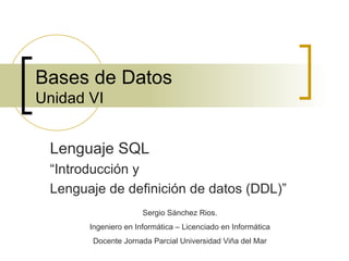Unidad 6 Lenguaje Sql | PPT
