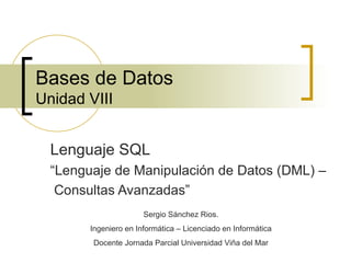 Unidad 6 Lenguaje Sql 4 (Consultas Dml Avanzado)