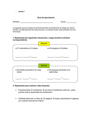 Unidad 7 multiplicacion y division | DOC