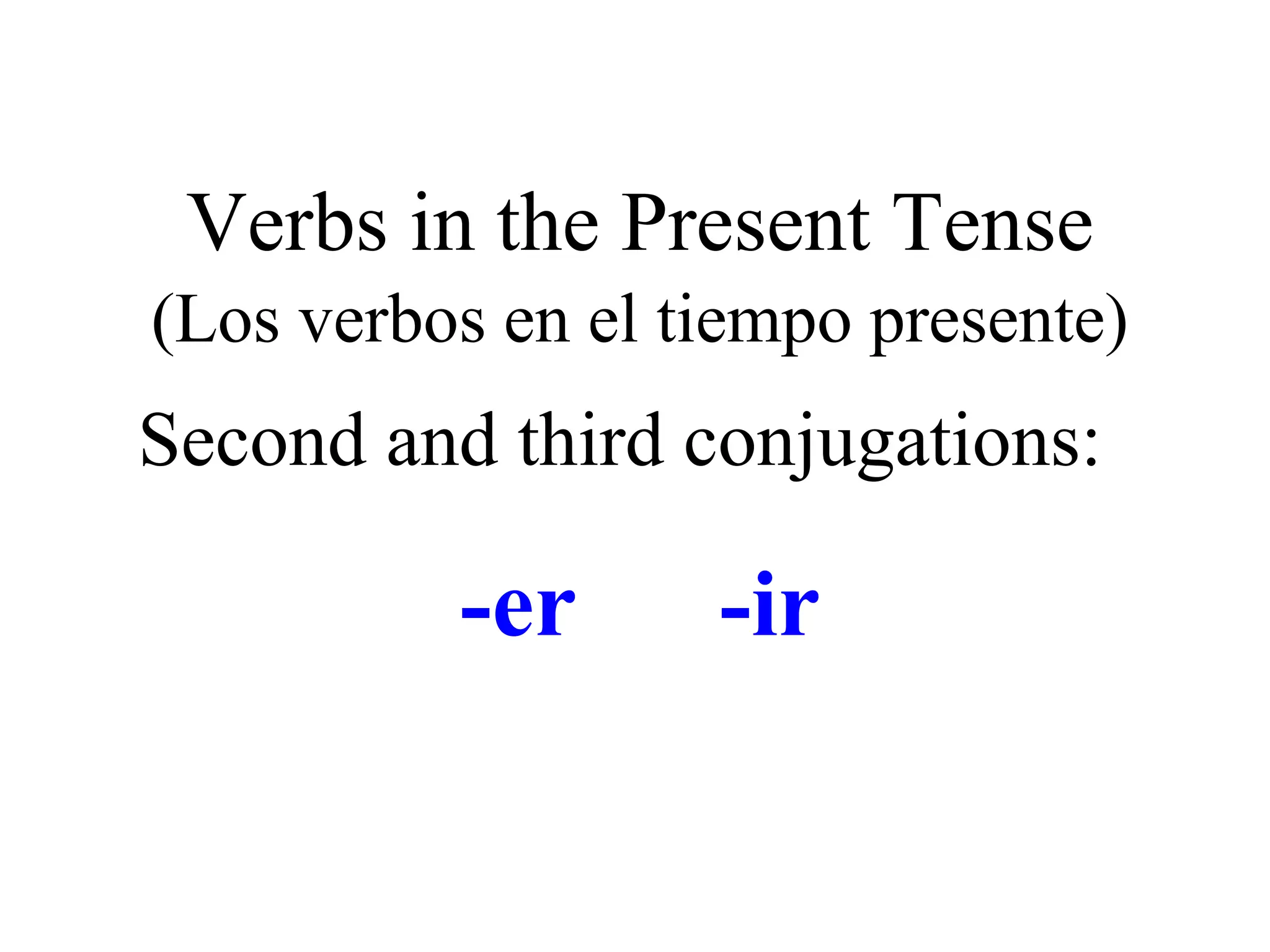 Los Verbos -ER & -IR ~ Unidad 7 Mi comida Favorita | PPT