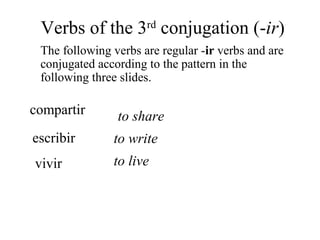 Los Verbos -ER & -IR ~ Unidad 7 Mi comida Favorita | PPT