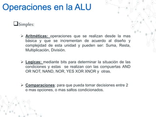 Unidad aritmética lógica (ALU) | PPTX