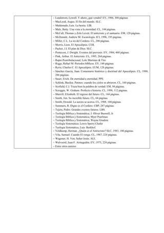 Unidad Curricular Introducción a la Escatología - Maestría en ...
