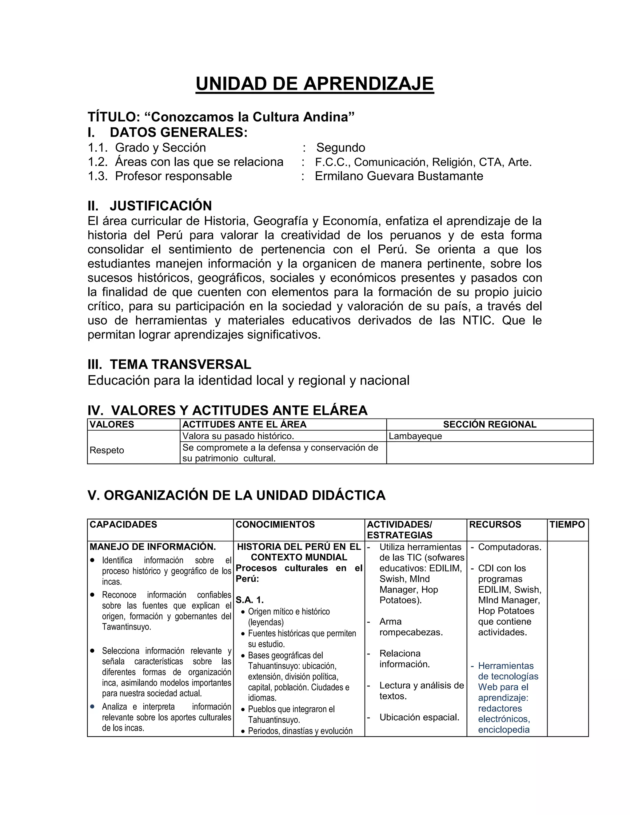Conozcamos la Cultura Andina | PDF