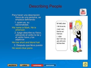 Unidad de aprendizaje: PERSONAL DESCRIPTION | PPT