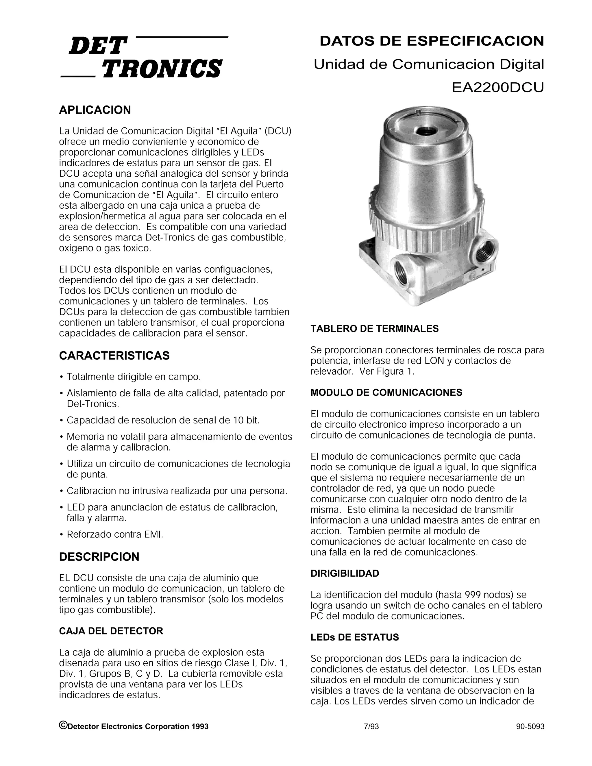Unidad de control ea2200 dcu | PDF