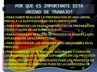 UT 14 PROCESO COMPLETO DE SUSTITUCION DE ELEMTOS FIJOS | PPTX