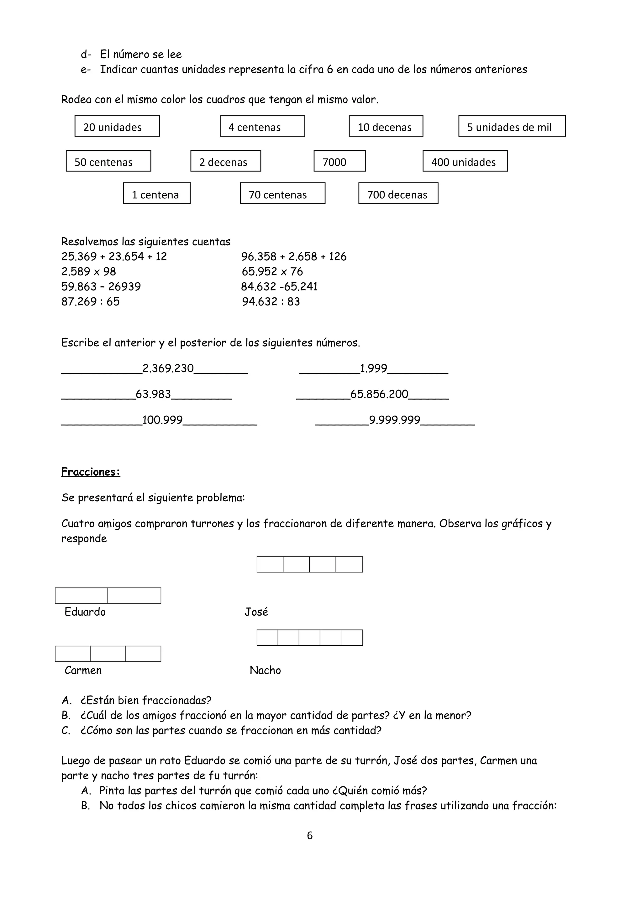 Unidad diagnóstica 6to grado | DOC