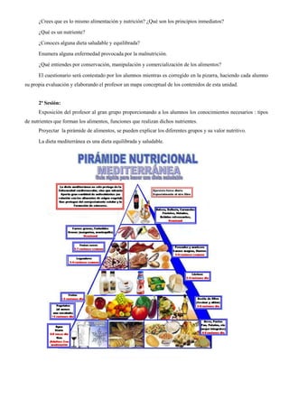 Unidad didactica: La alimentación | PDF