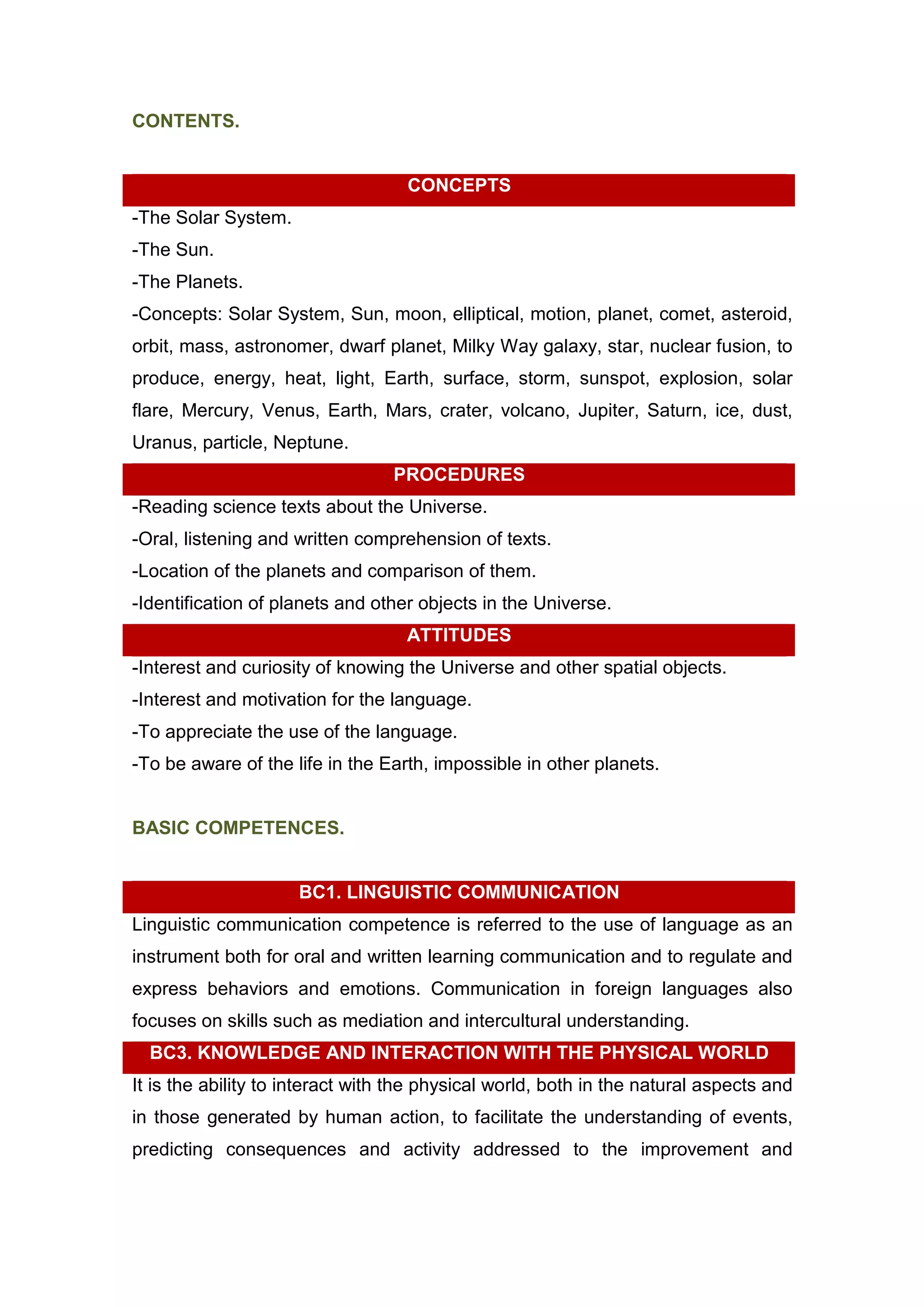 Unidad didactica. el universo | PDF