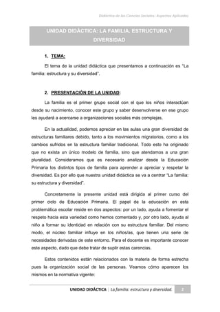 Unidad didactica la familia | PDF